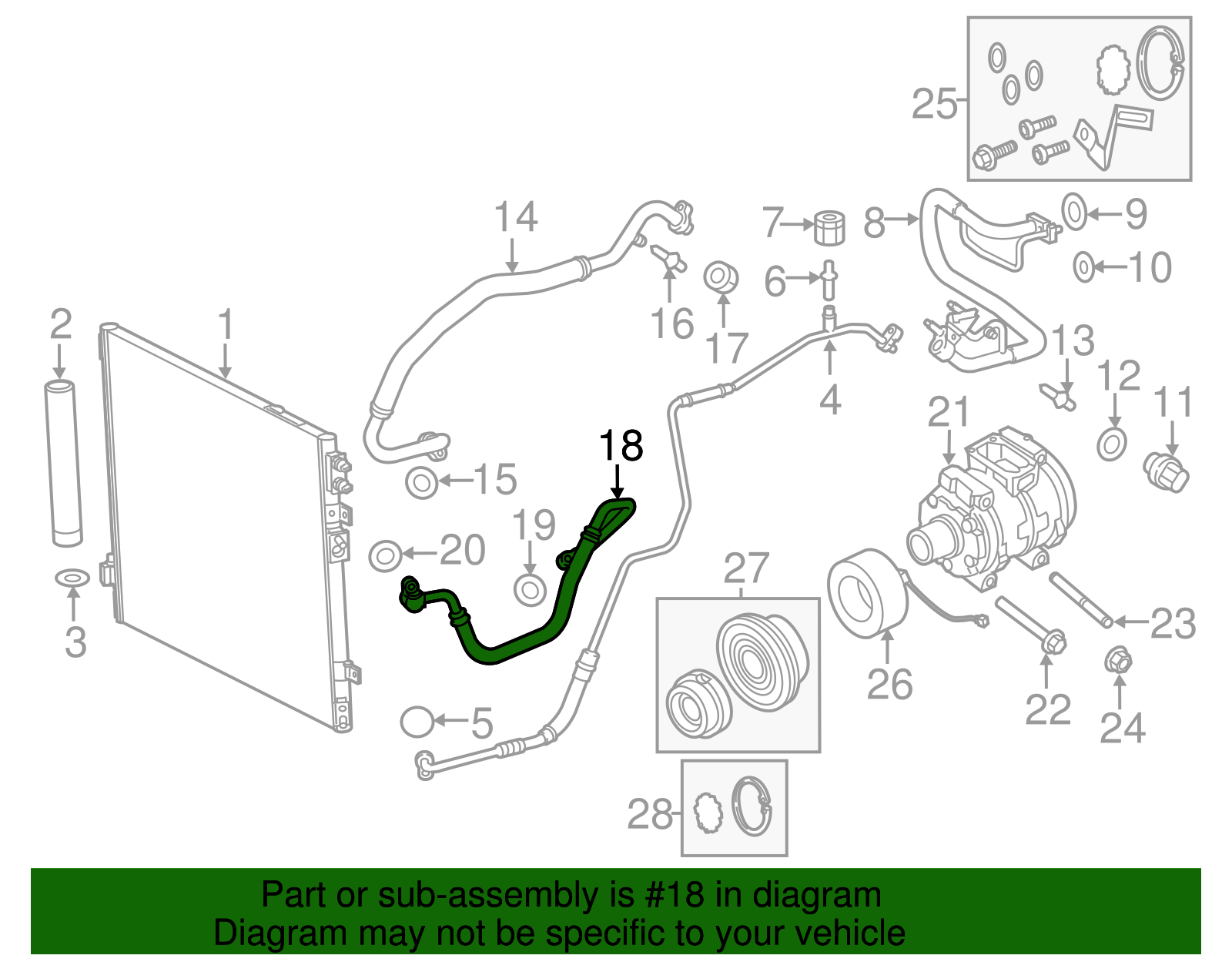 2014-2023 Mopar A/C Refrigerant Discharge Hose 68158879AB | Mopar Parts ...