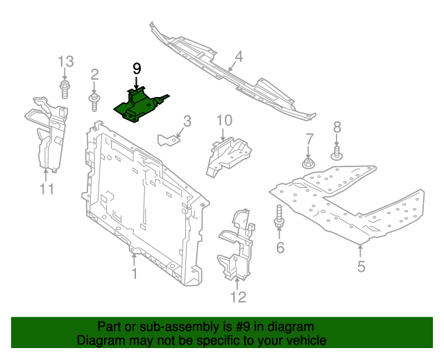 2015-2023 Nissan Murano Radiator Support Baffle 21578-5BC0B ...