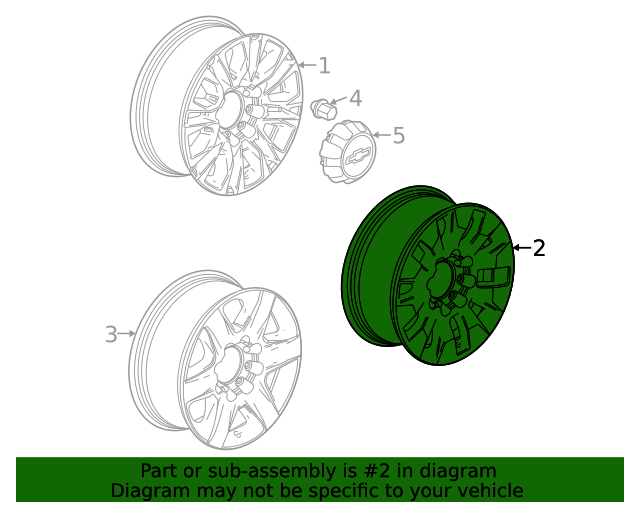 2020 Chevrolet 20x8.5 Aluminum Wheel 84742719 GM | GMPartsDirect.com