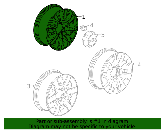 2020-2023 Chevrolet 20x8.5 Aluminum Wheel 84742714 GM | GMPartsDirect.com