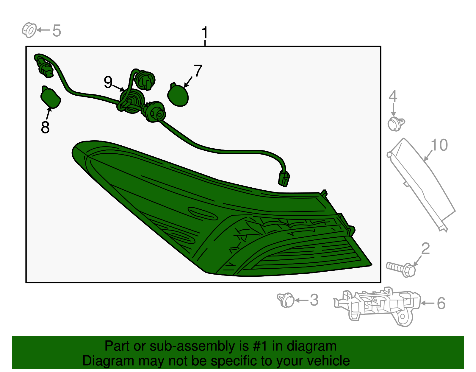Genuine Toyota Tail Lamp Assembly part# 81560-06720 for 2018-2020 ...