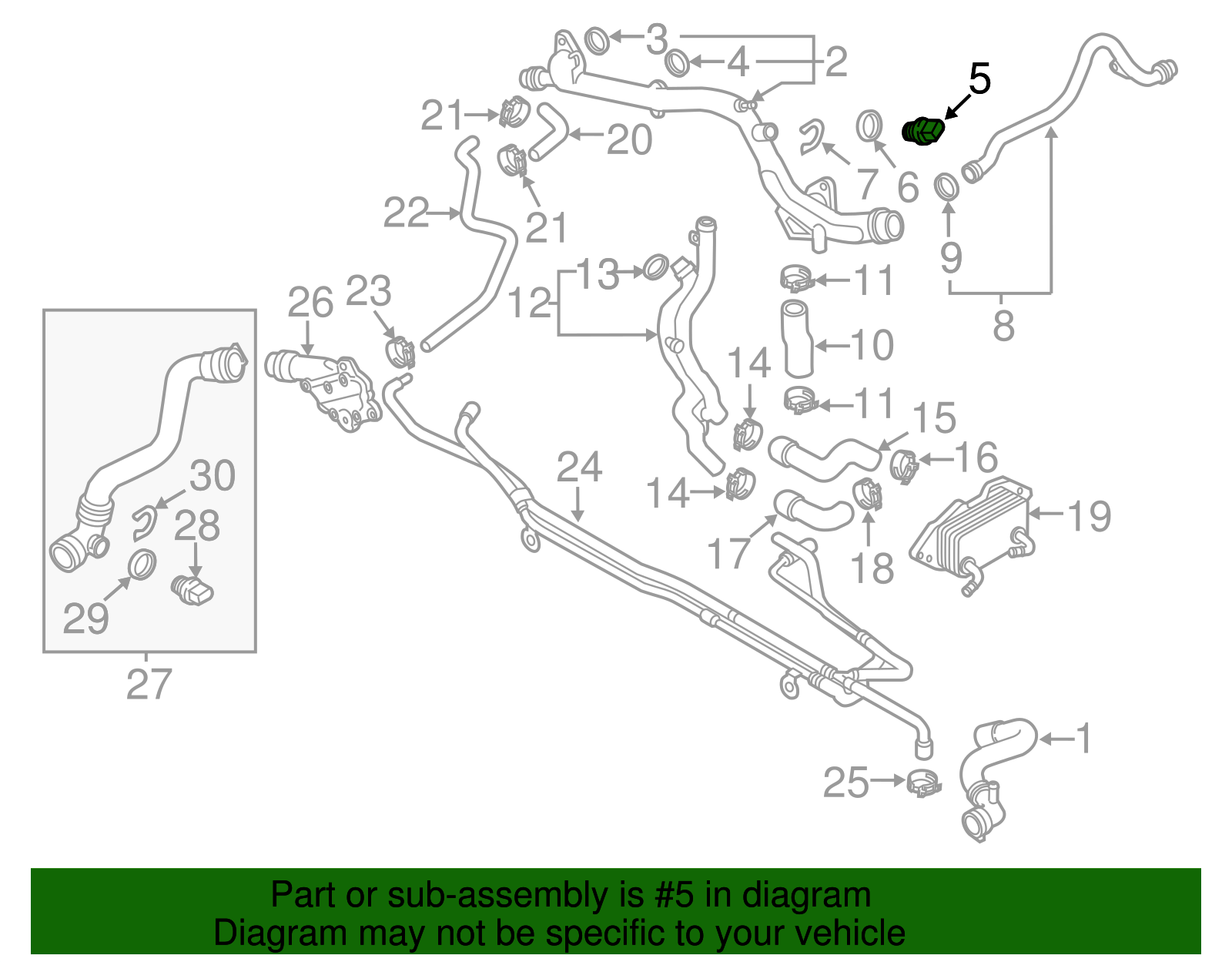 2011-2018 Porsche Cayenne Engine Coolant Temperature Sensor 958-606-135 ...