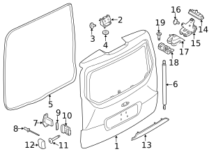 2020-2022 Ford Transit Connect Lift Gate DT1Z-6140010-AA | Ford Parts ...