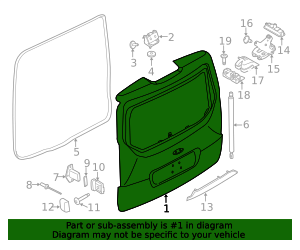 2020-2022 Ford Transit Connect Lift Gate DT1Z-6140010-AA | Ford Parts ...