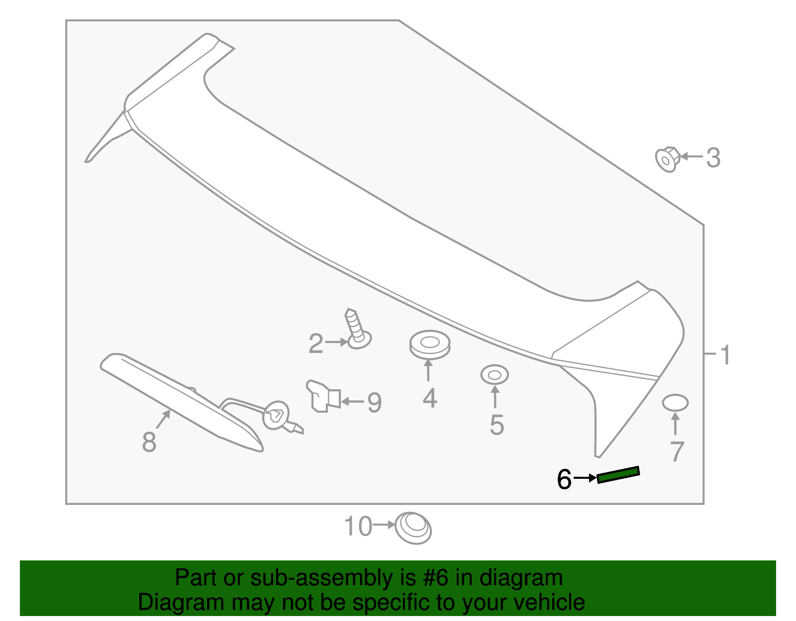 2016-2021 Hyundai Tucson Spoiler Assembly Pad 87213-A7500 | OEM Parts ...