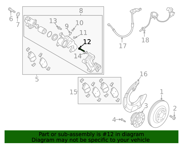 Genuine Disc Brake Caliper Pin for 2009-2024 Hyundai | Part# 58161 ...