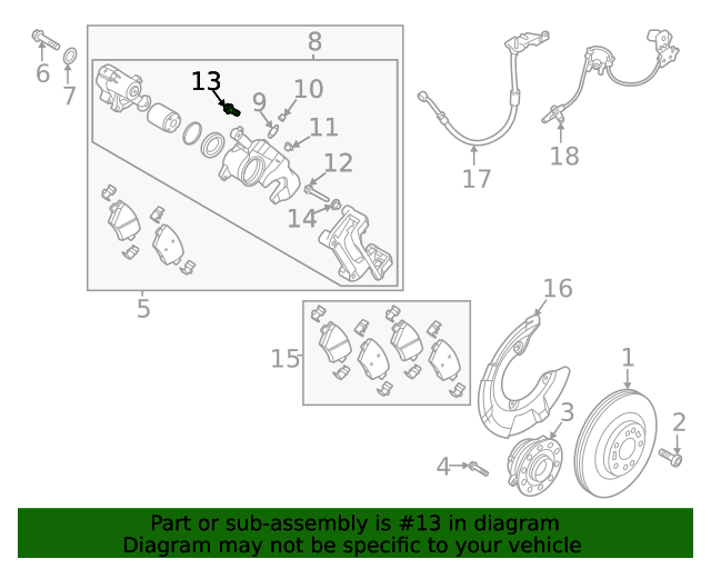Genuine Disc Brake Caliper Pin Bolt for 2006-2024 Hyundai | Part# 58163 ...