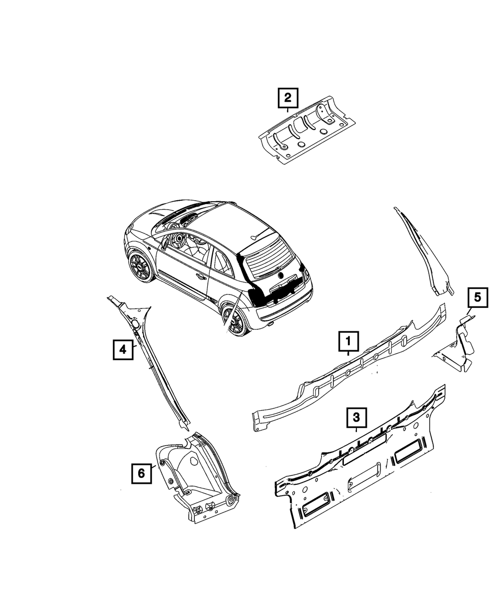 2024 Fiat 500E Deck Opening Lower Panel 68656139AA | Mopar eStore