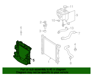209-505-05-30 - Radiator Support Baffle 2003-2005 Mercedes-Benz ...