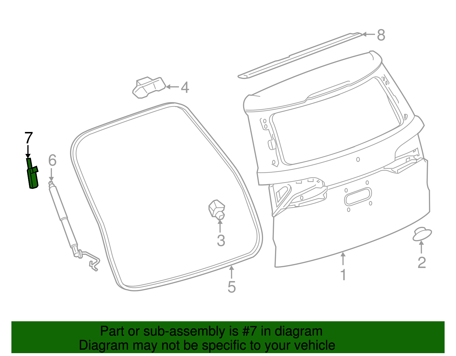 2018-2024 Chevrolet Passenger Side Liftgate Strut Bracket 84826631 GM ...