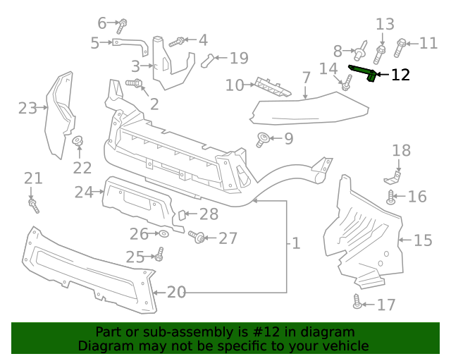 2019-2022 Chevrolet Colorado Front Driver Side Wheelhouse Liner Bracket ...