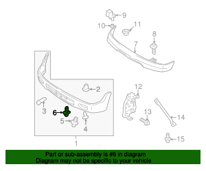 1998-2001 Nissan Bumper Cover Bolt 01466-00331 | Nissan Parts Plus