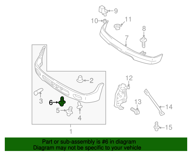 1998-2001 Nissan Bumper Cover Bolt 01466-00331 | Nissan Parts Plus