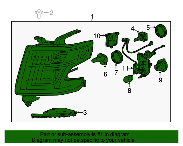 84582598 - Passenger Side Headlamp #84294341 2015-2020 Chevrolet ...