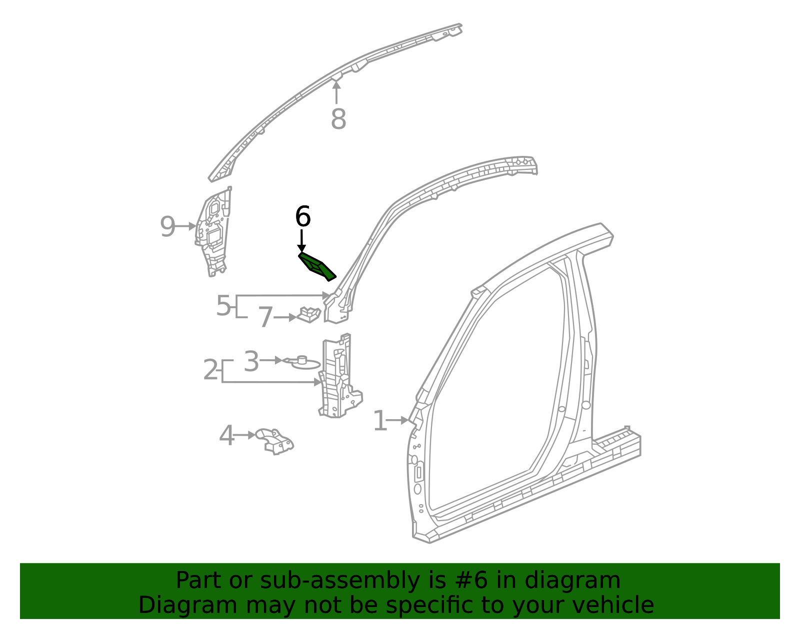 63528-T20-A02 - 2022-2025 Honda Civic - Upper Pillar Reinforced Upper ...