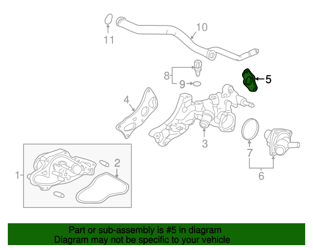 19412-5G0-A01 - Gasket, Rear Water Passage (Nippon Leakless) 2013-2021 ...