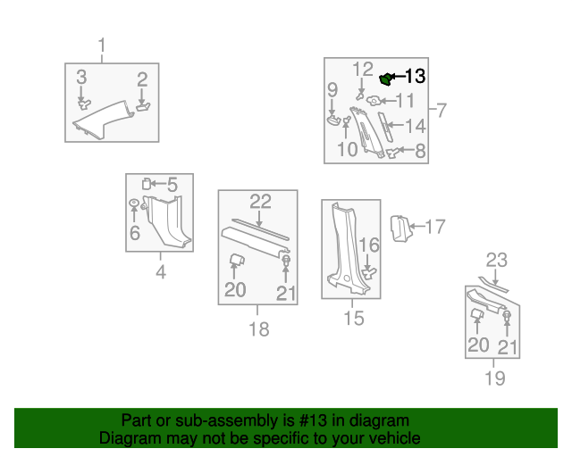 2007-2019 GM Upper Center Pillar Trim Retainer Clip 11571160 | GM Parts ...