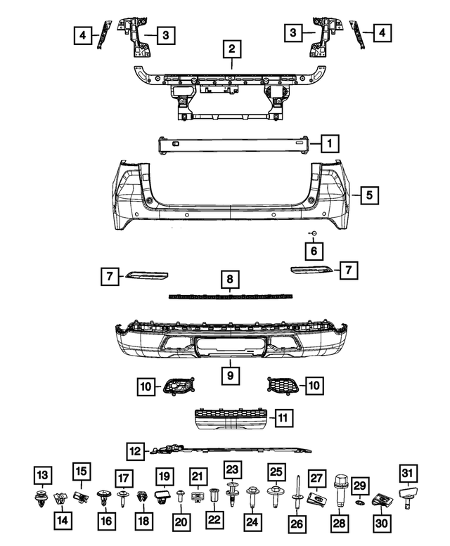 2022-2024 Jeep Grand Cherokee Rear Lower Fascia 68581160AA | Mopar eStore