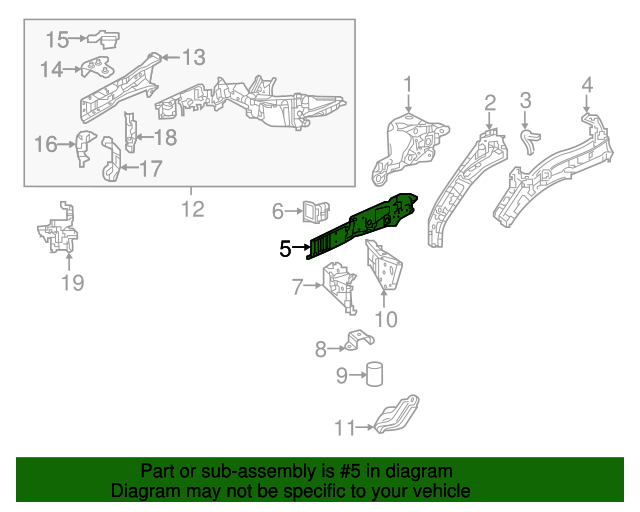 OEM 2015-2022 Honda Outer Rail 60812-T5R-A00ZZ | Honda Automotive Parts