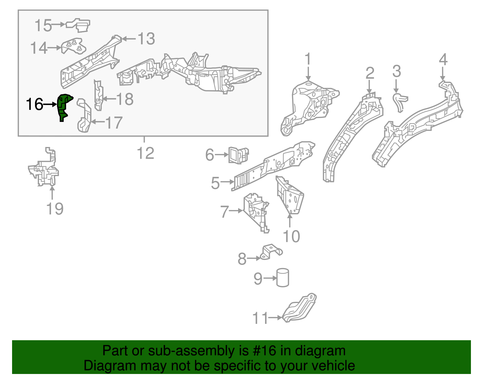 60943-T5R-A00ZZ - Bumper Brace 2015-2022 Honda | Honda Parts Online