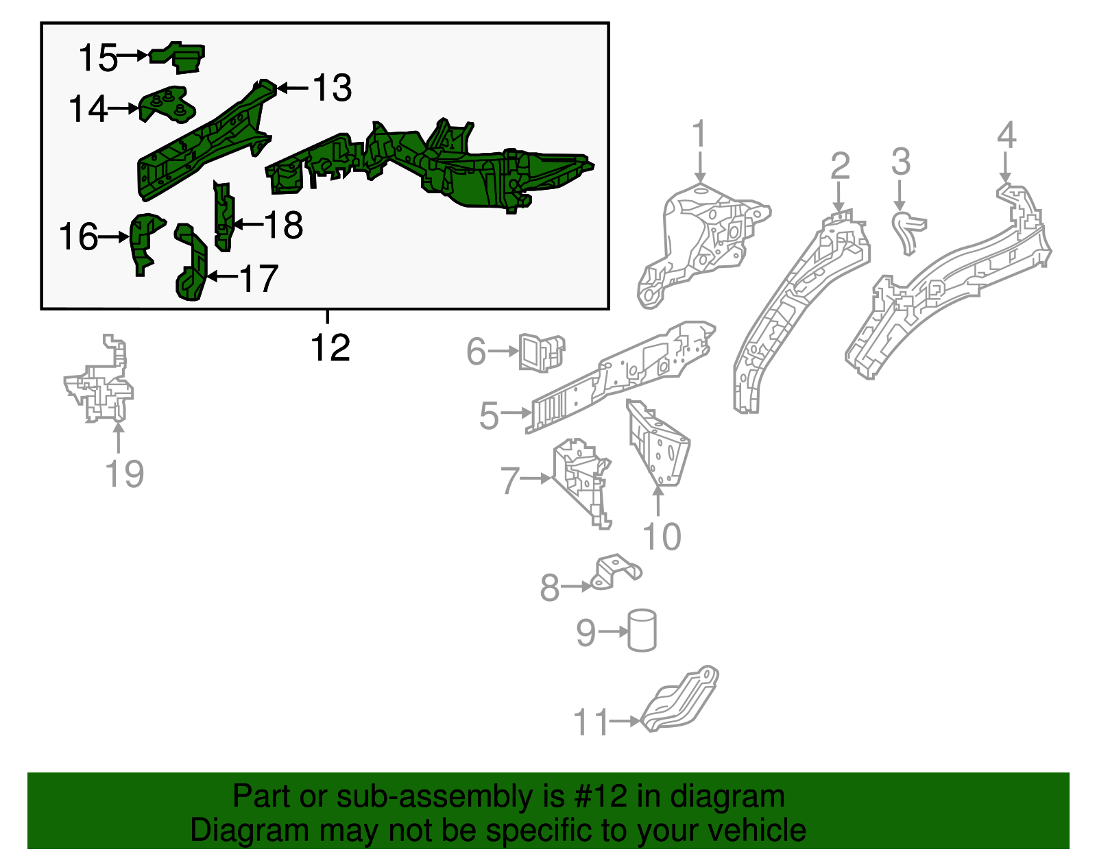 60810-T7W-A00ZZ - 2016-2022 Honda HR-V - Frame R Front Side | Honda Car ...