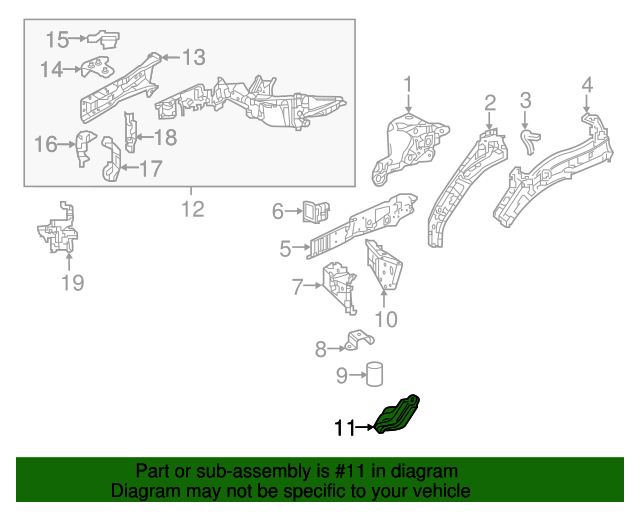 2016-2022 Honda HR-V Bumper Bracket 60627-T7W-305ZZ | Honda Parts Hub