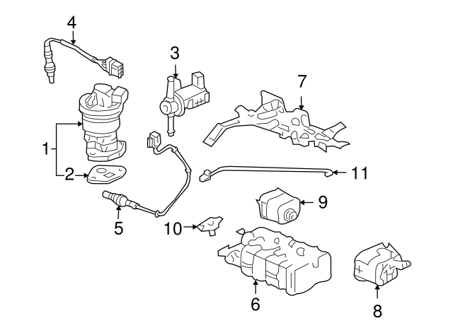 2005-2008 Acura RL Sensor, Front Secondary Oxygen 36532-RJA-004 | OEM ...