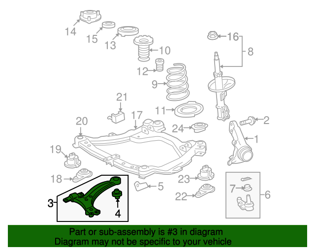 48069-0E050 - Control Arm - 2008-2016 Toyota | OEM Genuine Toyota Parts