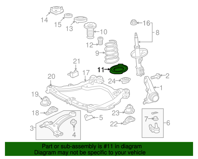 2008-2015 Toyota Coil Spring Insulator 48158-0E040 | Toyota Parts Center