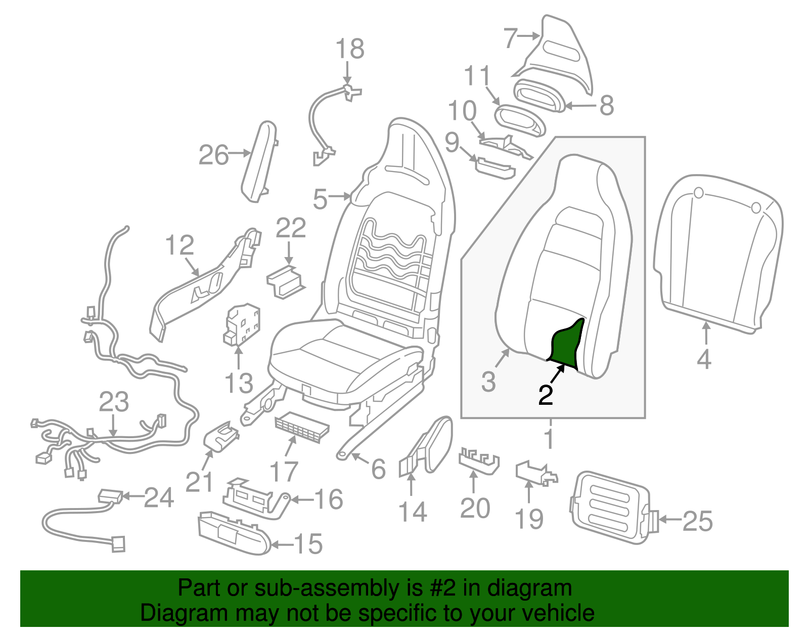 2017-2019 Infiniti QX30 Seat Back Pad 87611-5DC1A | INFINITI OF WEST ...