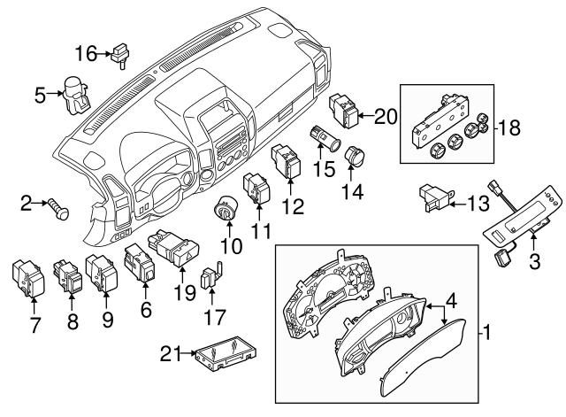2005-2006 Nissan Armada Temp Control 27500-ZC10B | TascaParts.com