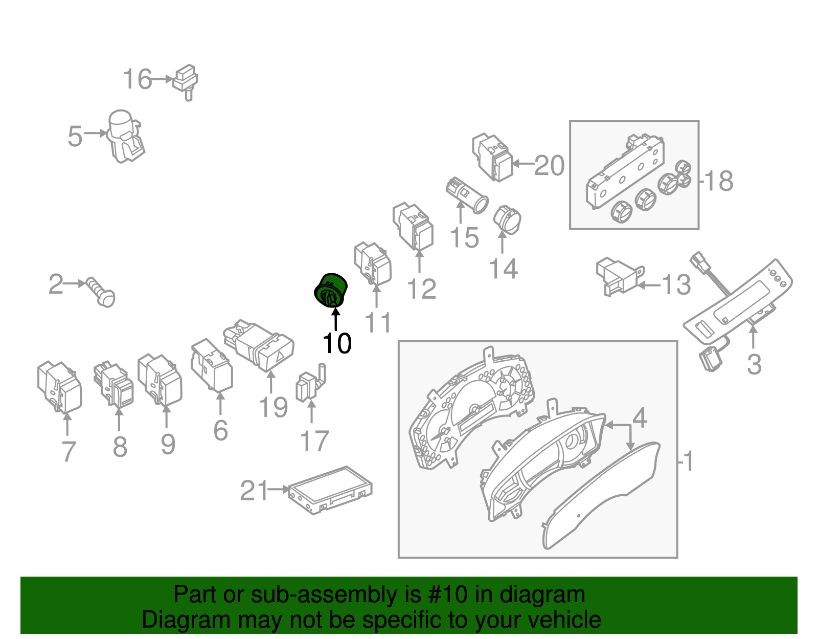 25536-9BH0A - 2005-2015 Nissan - Switch | Anicra Nissan Parts