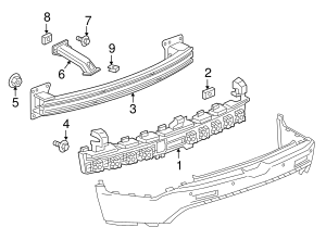 2017-2019 GMC Acadia Rear Bumper Lower Fascia Bracket 84109981 | GM ...
