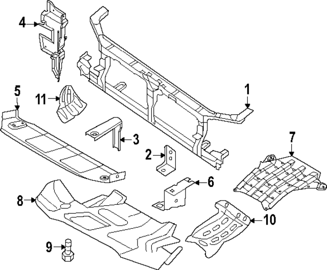2024 Nissan Frontier Radiator Support 62500-9BU1C | OEM Parts Online