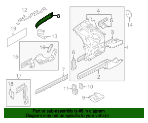 2011-2017 Volkswagen Touareg Upper Rail 7P0-805-162 | VW Direct Parts