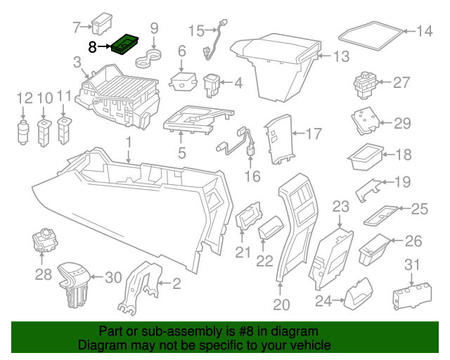166-683-03-94 - Console Cup Holder Bezel 2016-2019 Mercedes-Benz ...