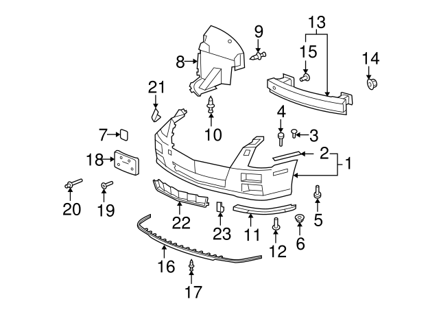 2008-2011 Cadillac STS Front Bumper Cover 19178894 GM | GMPartsDirect.com