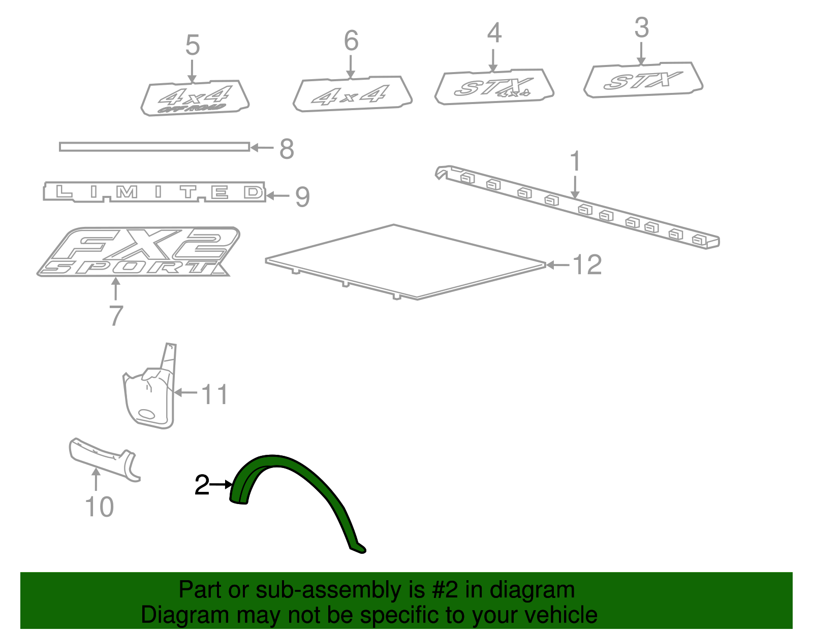 2004-2008 Ford F-150 Wheel Opening Molding 4L3Z-9929165-BAA | Big 3 ...