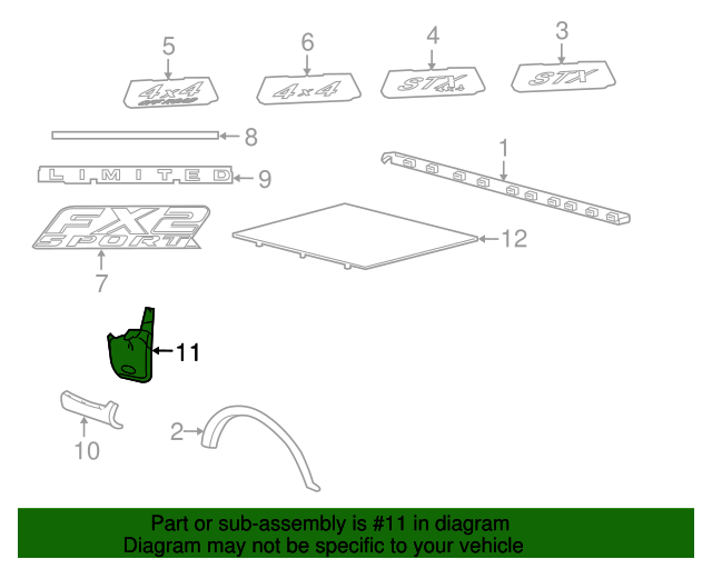 FL3Z-16A550-C - fl3z-16a550-c 2003-2019 Ford F150 Mud Flaps - 2004-2022 ...