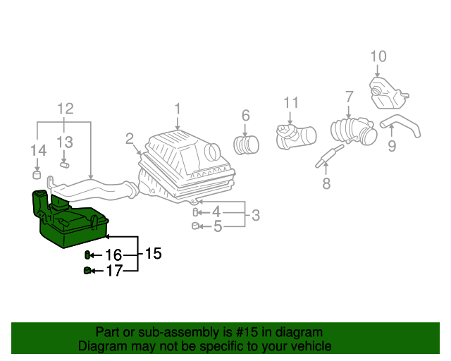 1999-2001 Hyundai Sonata Intake Duct 28220-38004 | Hyundai Wholesale Direct