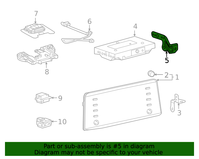 86211-08070 - Infotainment Display Control Module Bracket - 2021-2023 ...