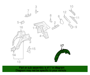2008-2013 Toyota Highlander Wheelhouse Liner 65637-0E030 | Toyota Parts ...