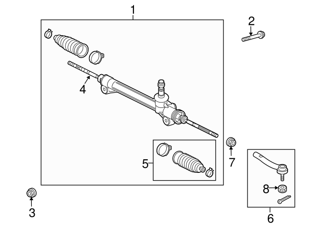 45510-0E010 - Steering Gear For 2010-2015 Lexus | Lexus OE Parts