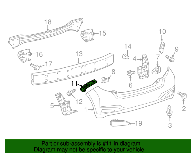 52576-0D130 - Side Retainer - 2014 Toyota Yaris | OEM Genuine Toyota Parts