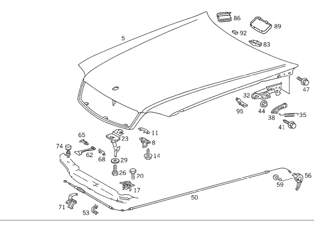 140-880-09-64 - Retaining Hook 1954-1997 Mercedes-Benz | Mercedes-Benz ...