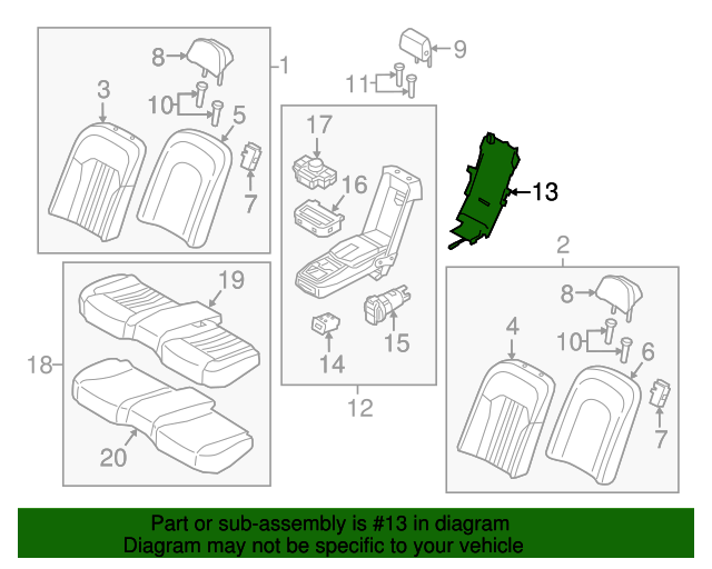 Genuine Frame Assembly Arm Rest for 2017-2021 Genesis G90 | Part# 89911 ...