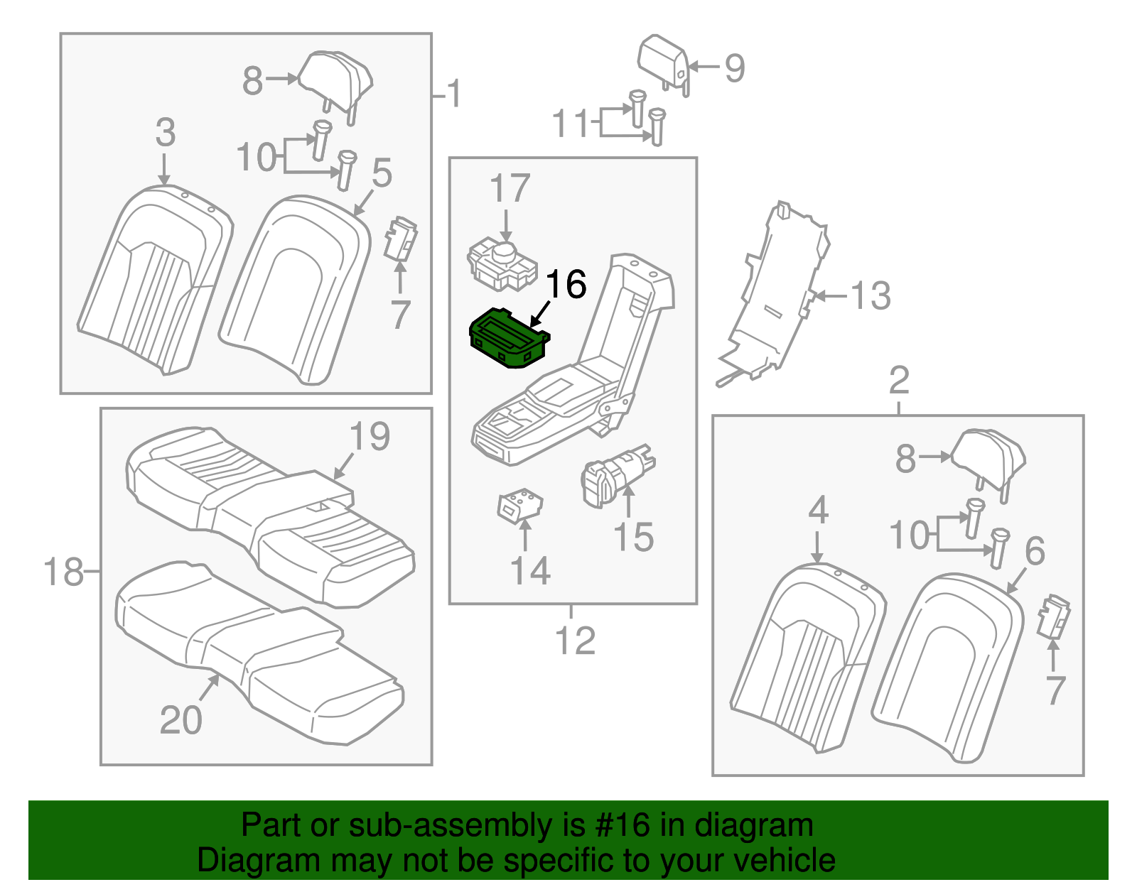 2017-2019 Genesis G90 Switch Remocon Assembly Rear Conso 93317-D2000 ...
