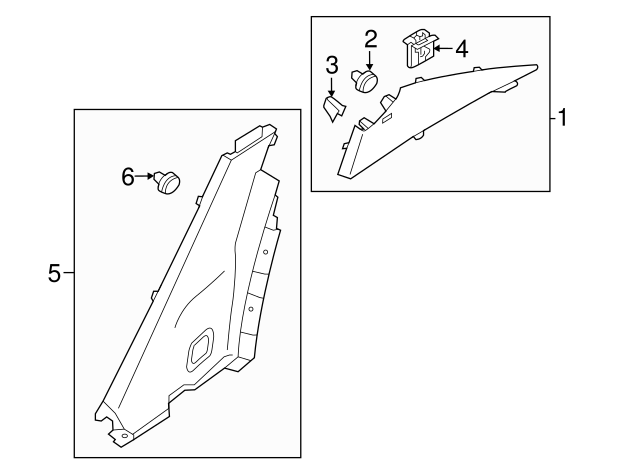 2018-2023 Kia Rio Upper Quarter Trim 85860-H9500BF3 | OEM Parts Online