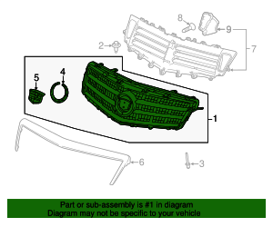 2013-2014 Cadillac ATS Front Upper Grille 22976333 GM | GMPartsDirect.com