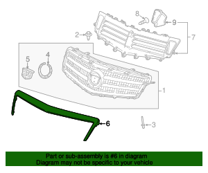 2013-2014 Cadillac ATS Front Grille Opening Bezel 22787973 GM ...